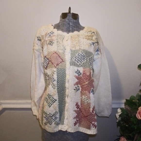 Vintage | Sweaters | Vintage Colleens Collectables Handknit Cottagecore ...